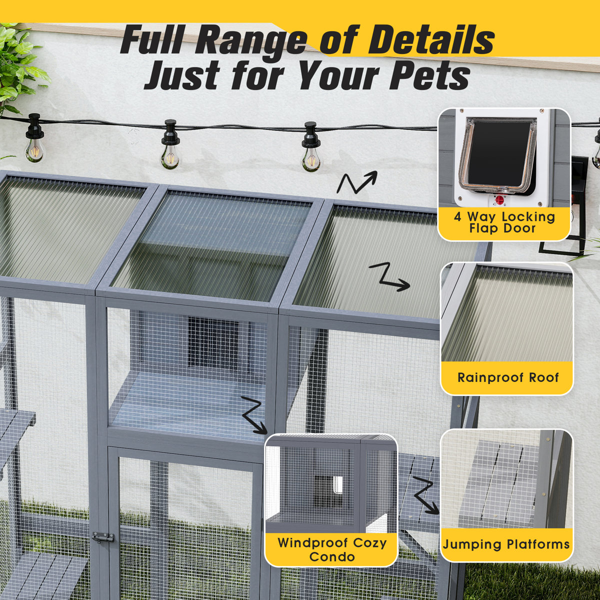 Tucker Murphy Pet™ Extra Large Cat Catio With Waterproof Cover And 4 ...