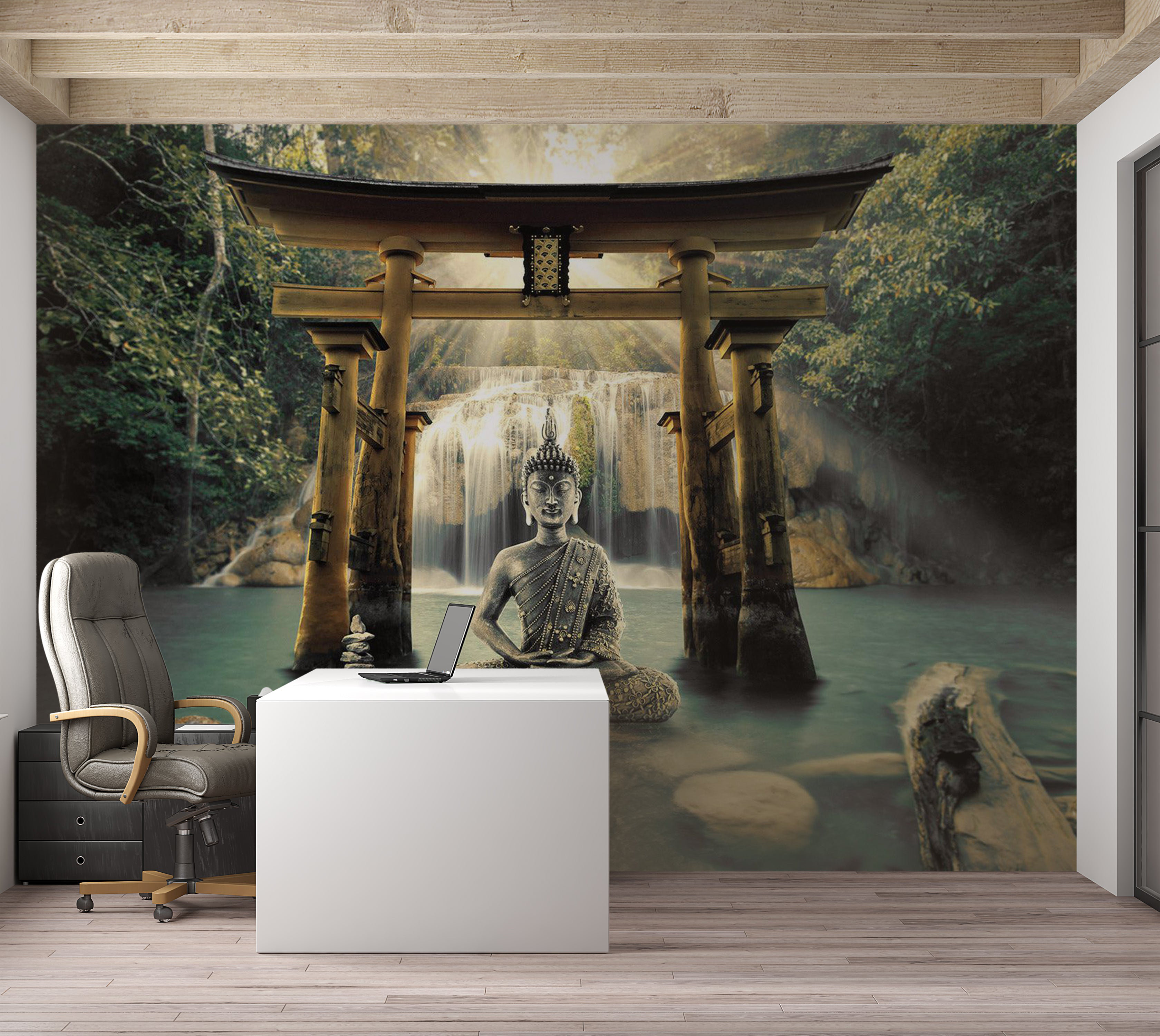 Dakota Fields Zen Wallpaper Wall Mural - Buddha Smile | Wayfair