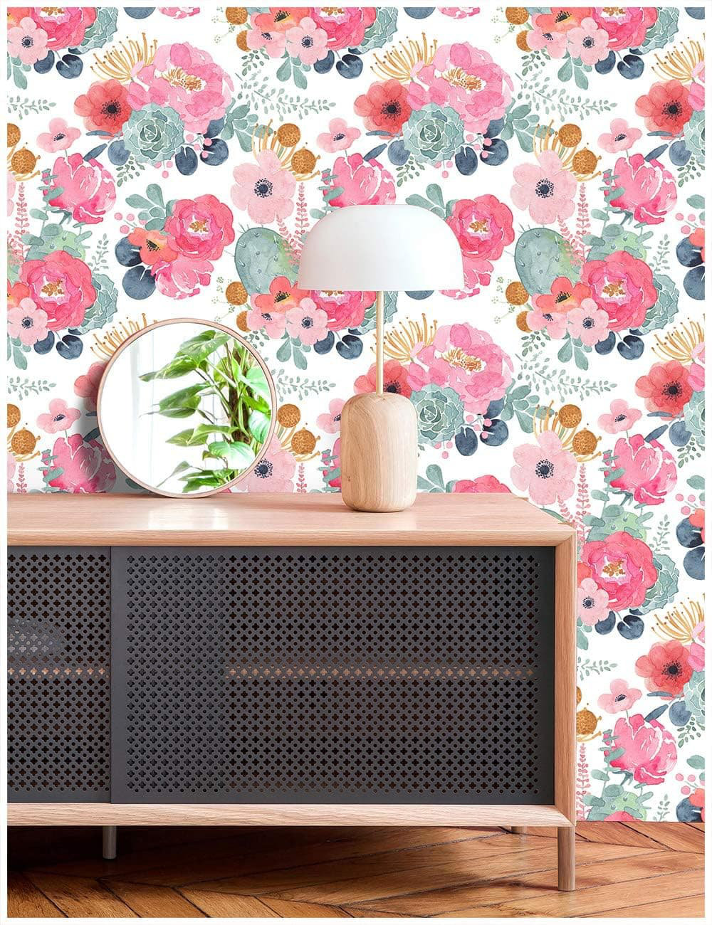 Winston Porter Peel And Stick Wallpaper - Watercolor Cactus Floral ...