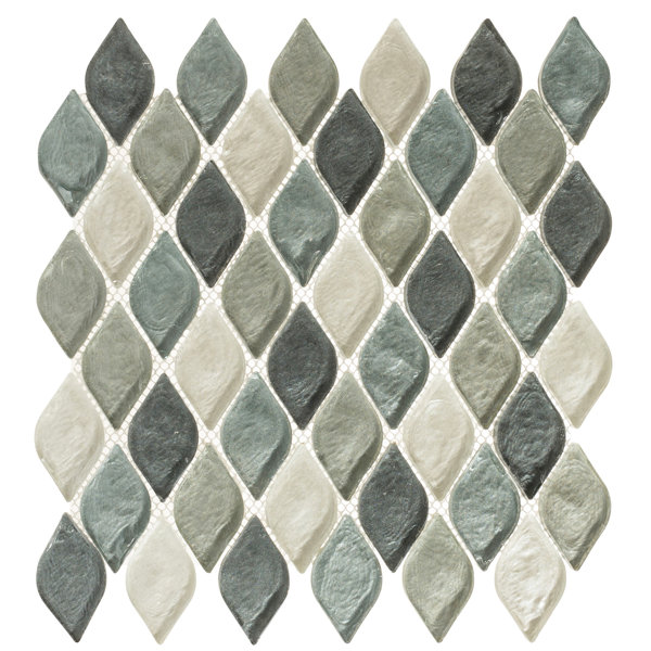 Andova Plume 2" x 1" Arbesque Glass Novelty Mosaic Wall Tile | Perigold