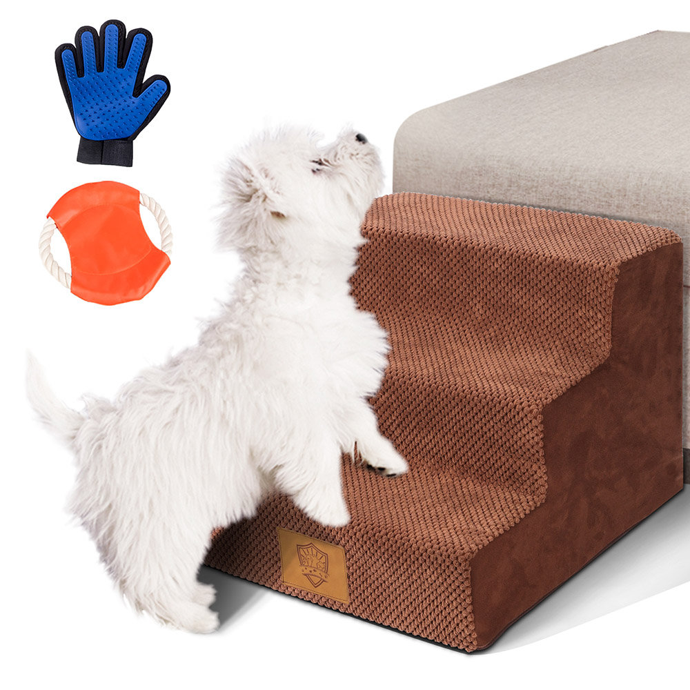 TOPMART 3-Layer Plastic Pet Stairs Anti-Slip Dog Steps Ladder for Pets ...