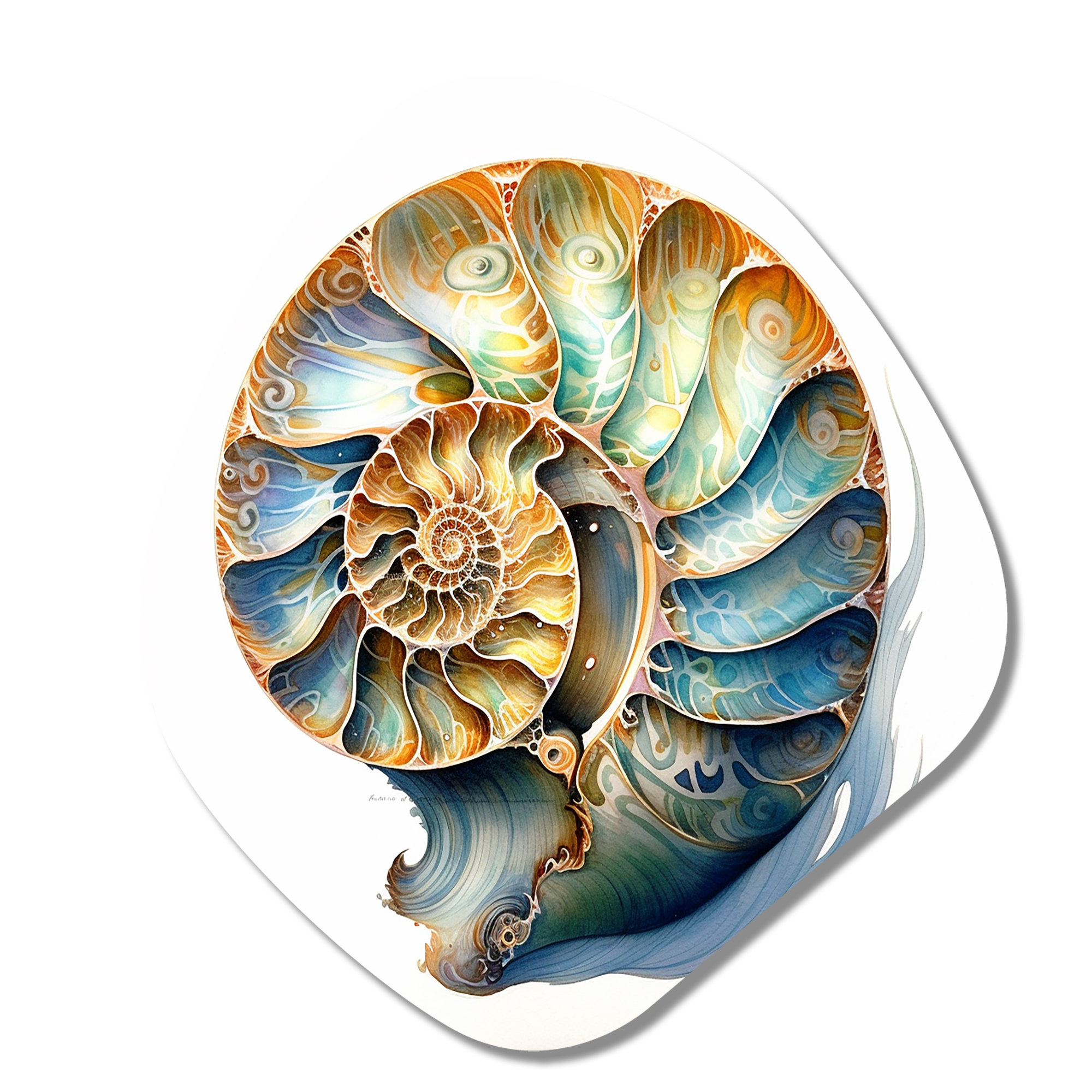 Design Art Seashell Symphony I - Coastal Nebula Shape Metal Wall ...