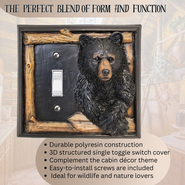 Decor Idea Single Toggle Decorative Light Switch Cover Plate with Black ...