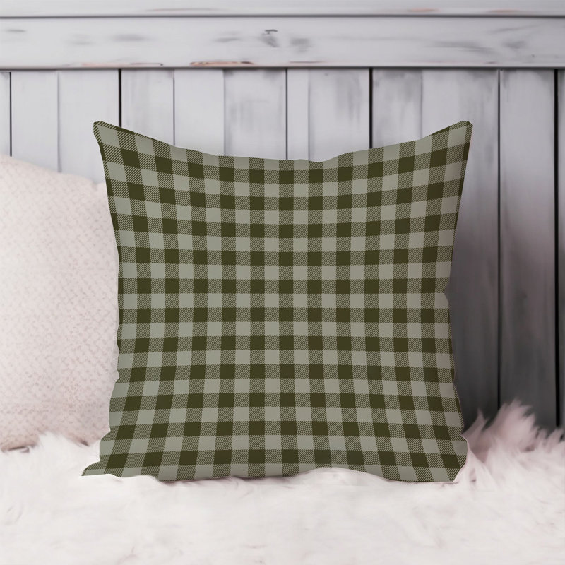 Ethan Taylor Dark Green Gingham Pattern VI Retro | Wayfair