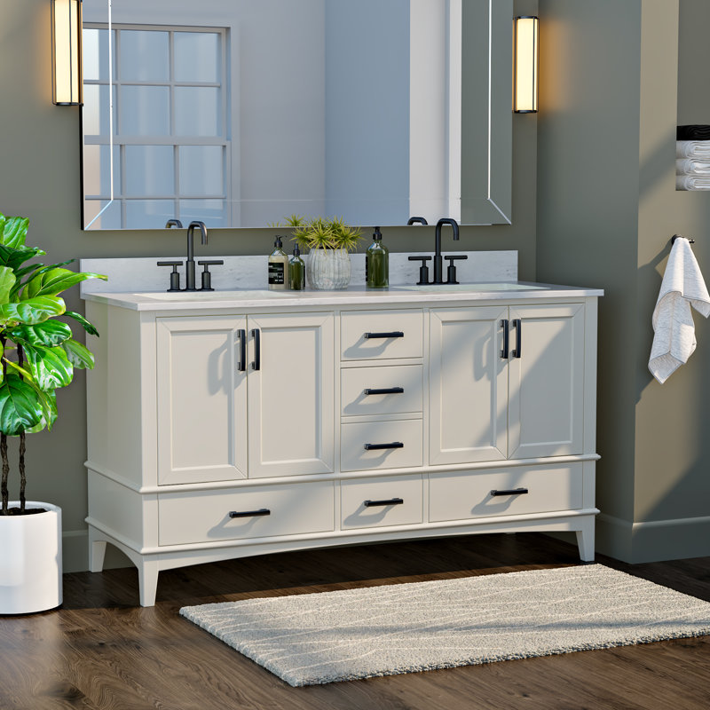 Red Barrel Studio® Aleeshia 60" Double Bathroom Vanity Set & Reviews ...