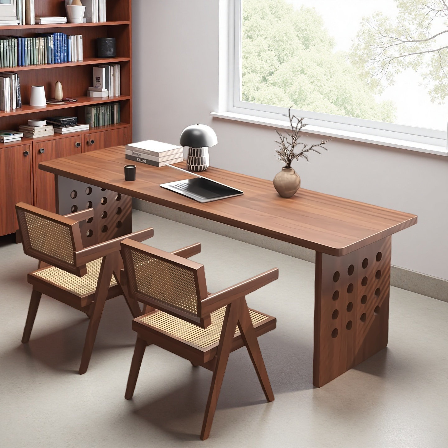 Hokku Designs Simple Brown Solid Wood Rectangle Desk | Wayfair