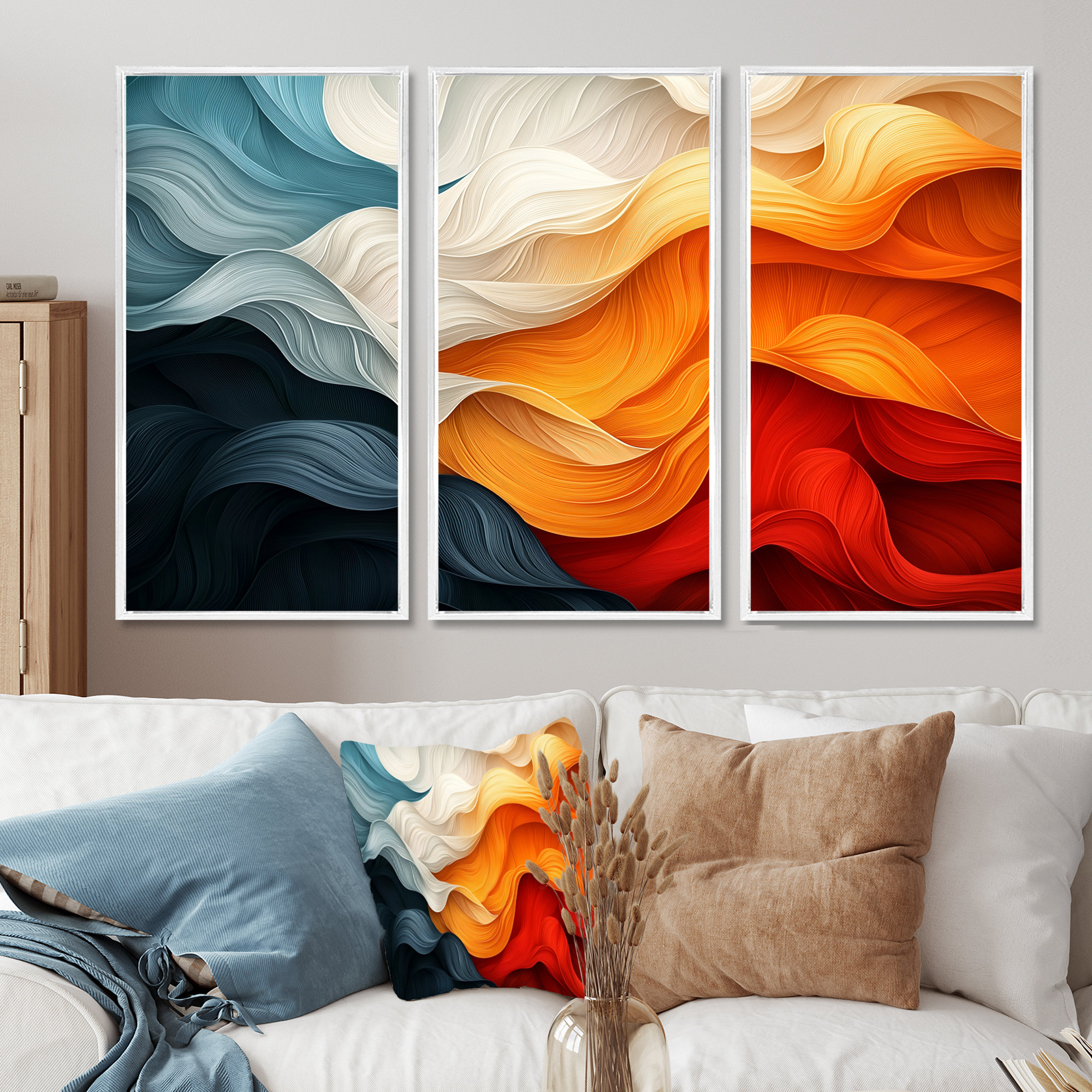 Ivy Bronx Orange And Blue Biomorphism Organic Forms VI - Biomorphism ...