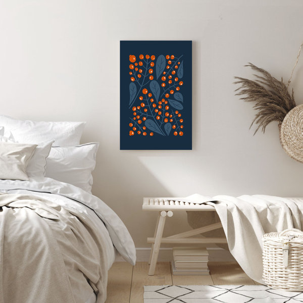 Red Barrel Studio® Jaylean Botanical In Blue And Red On Canvas Print ...