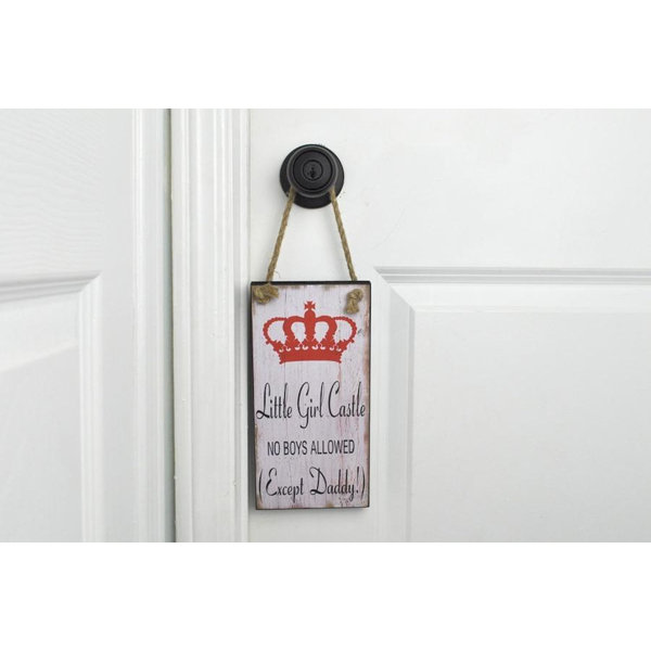 Harriet Bee Little Girl Castle Door Sign Wall Décor | Wayfair