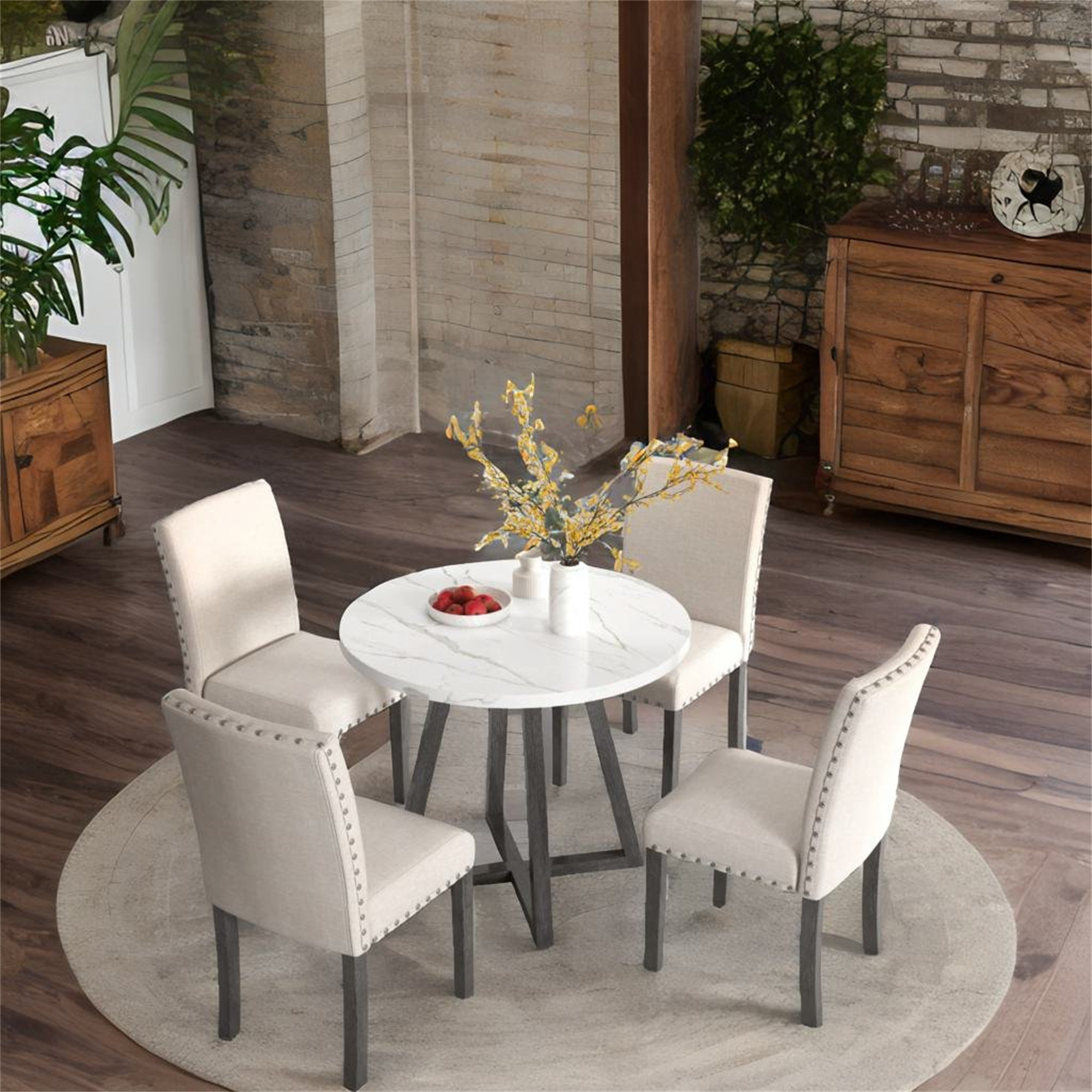 Latitude Run® Algenib 5 - Piece Pedestal Dining Set - Wayfair Canada
