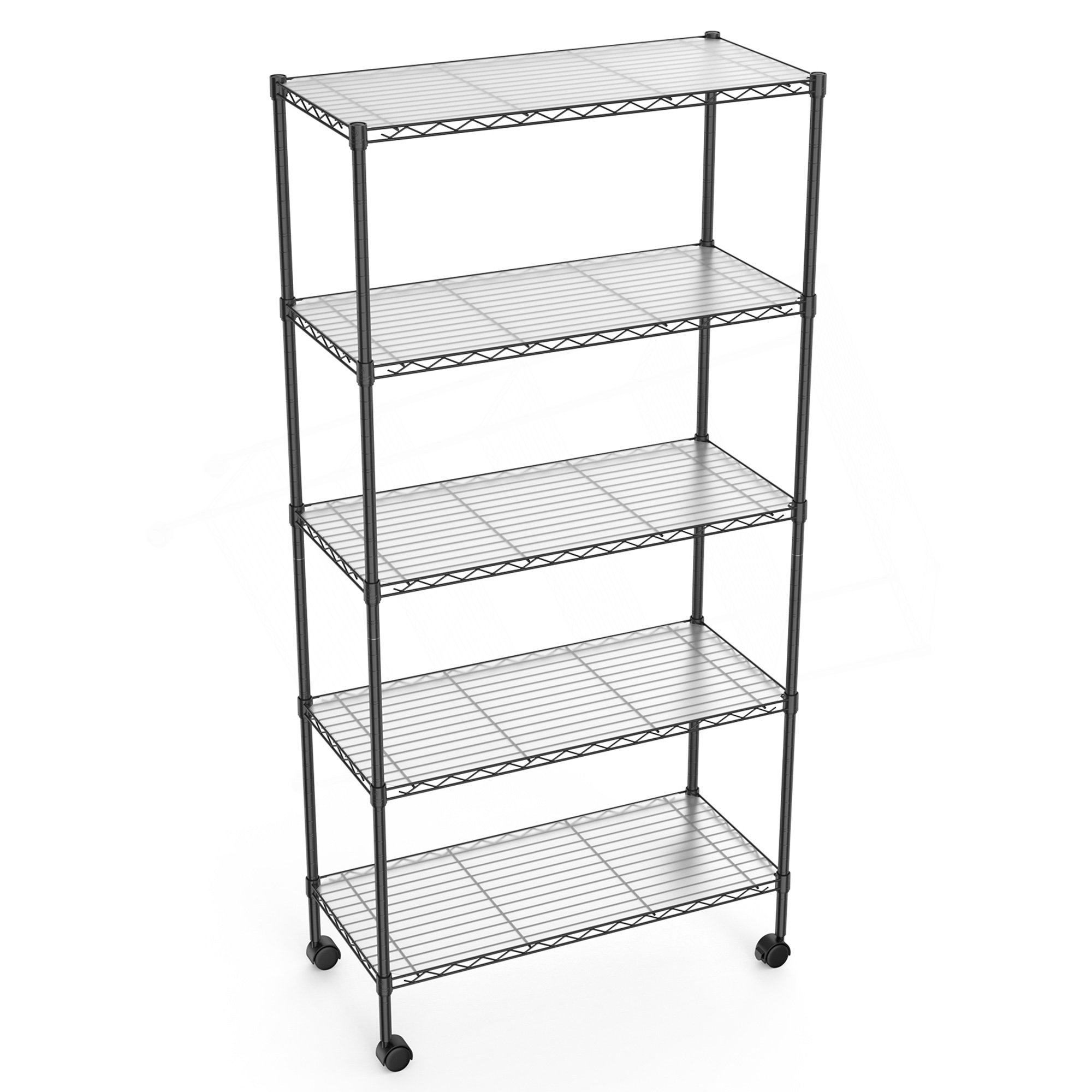 17 Stories 5 Tier Shelf Wire Shelving Unit, Nsf Heavy Duty Wire Shelf ...