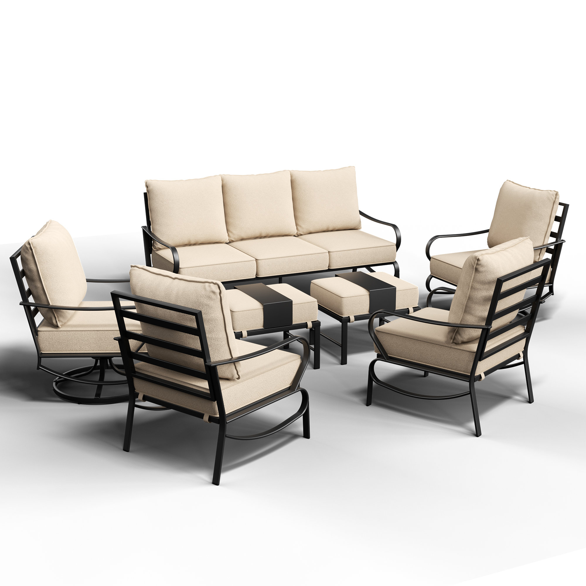 Red Barrel Studio Keisha 7 Piece Complete Patio Set with Cushions ...