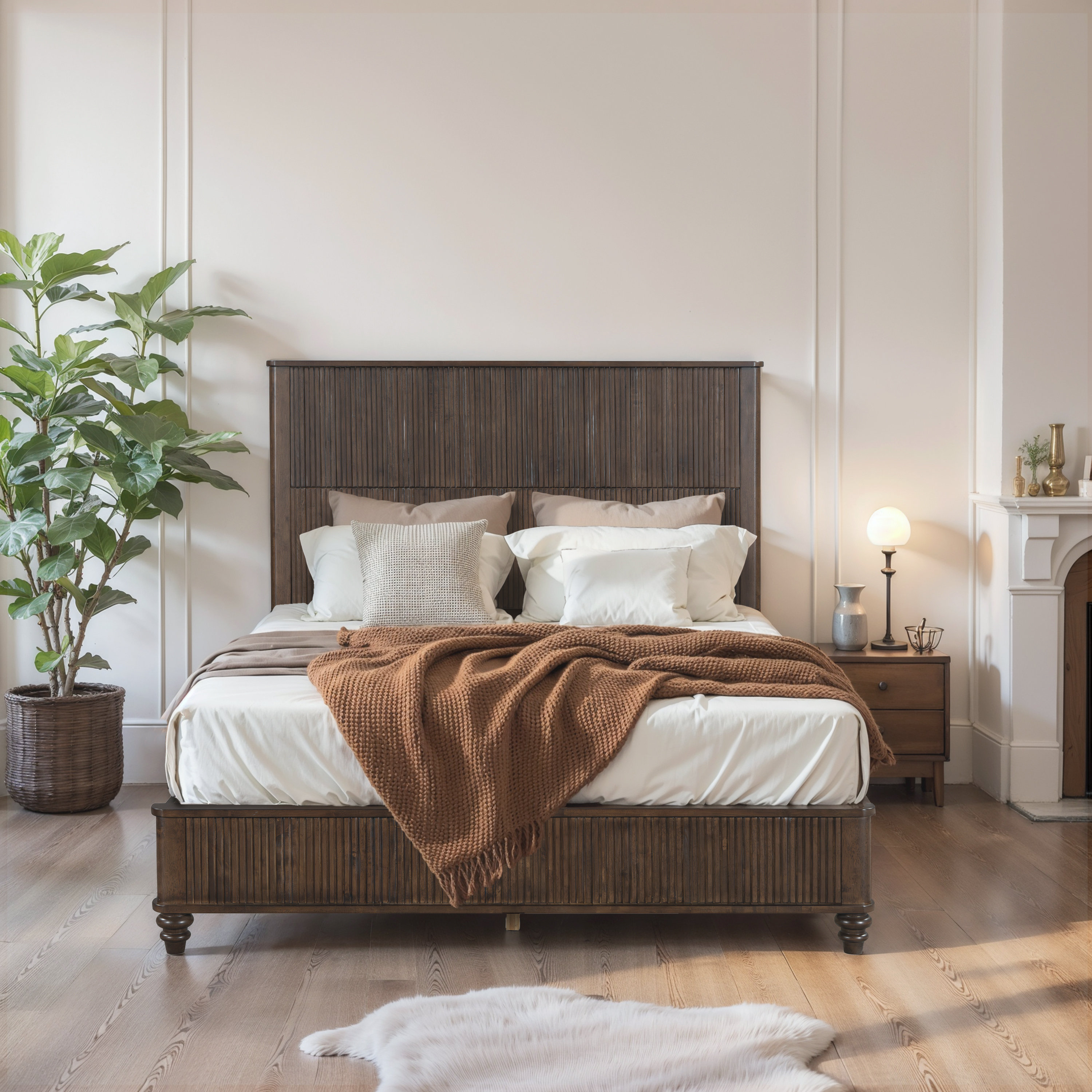 Red Barrel Studio Solid Wood Bed Frame with Headboard - Wayfair Canada