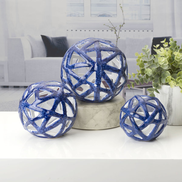 Elements 3 Piece Decorative Spheres Sculpture Set | Wayfair