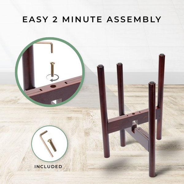 George Oliver Indoor Plant Stand Adjustable Planter Stand - Bamboo ...