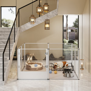 BingoPaw 24'' H 8 Panel Metal Exercise Pen With Pet Door & Reviews ...