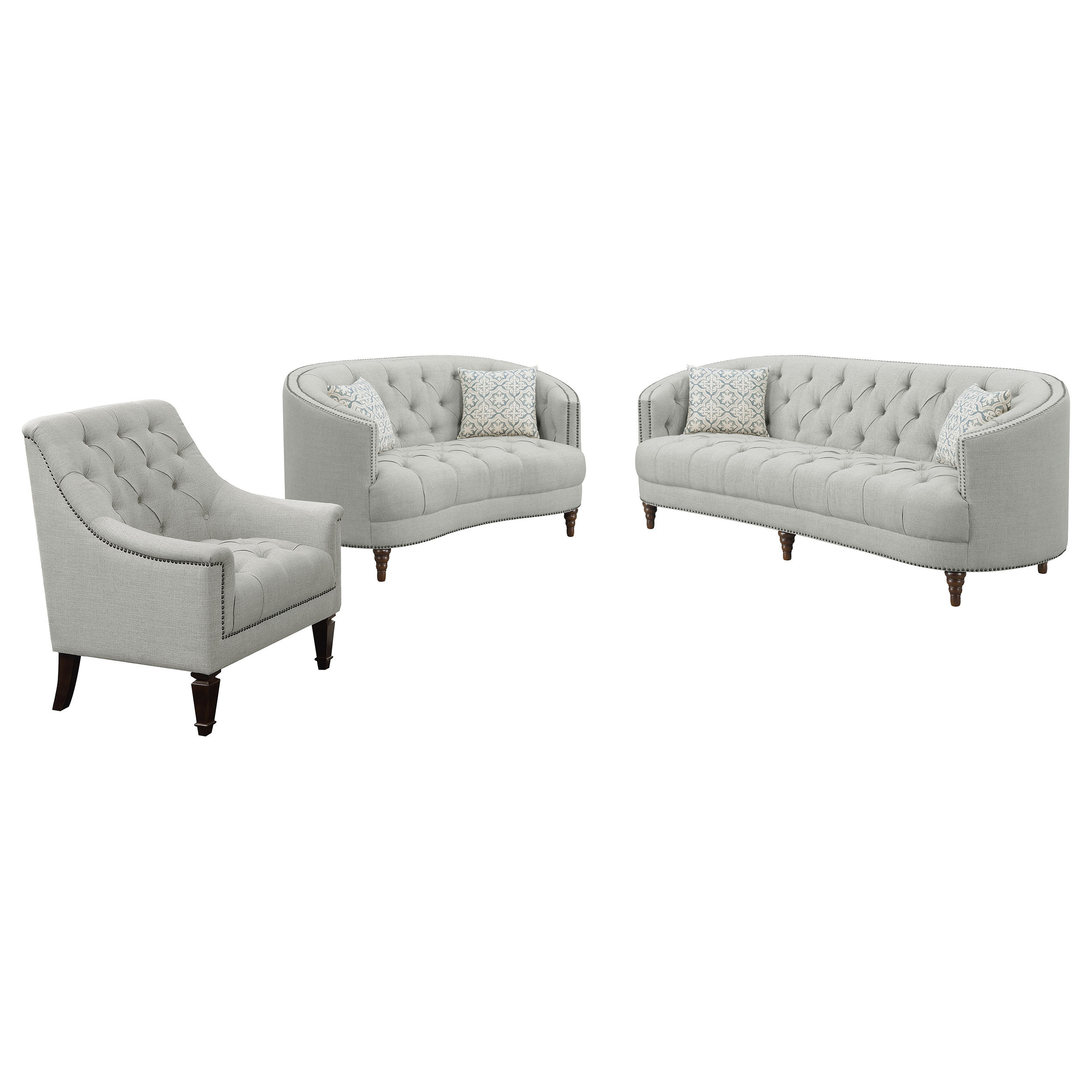 Darby Home Co Heritage Design - Andyn 3-Piece Upholstered Sloped Arm ...
