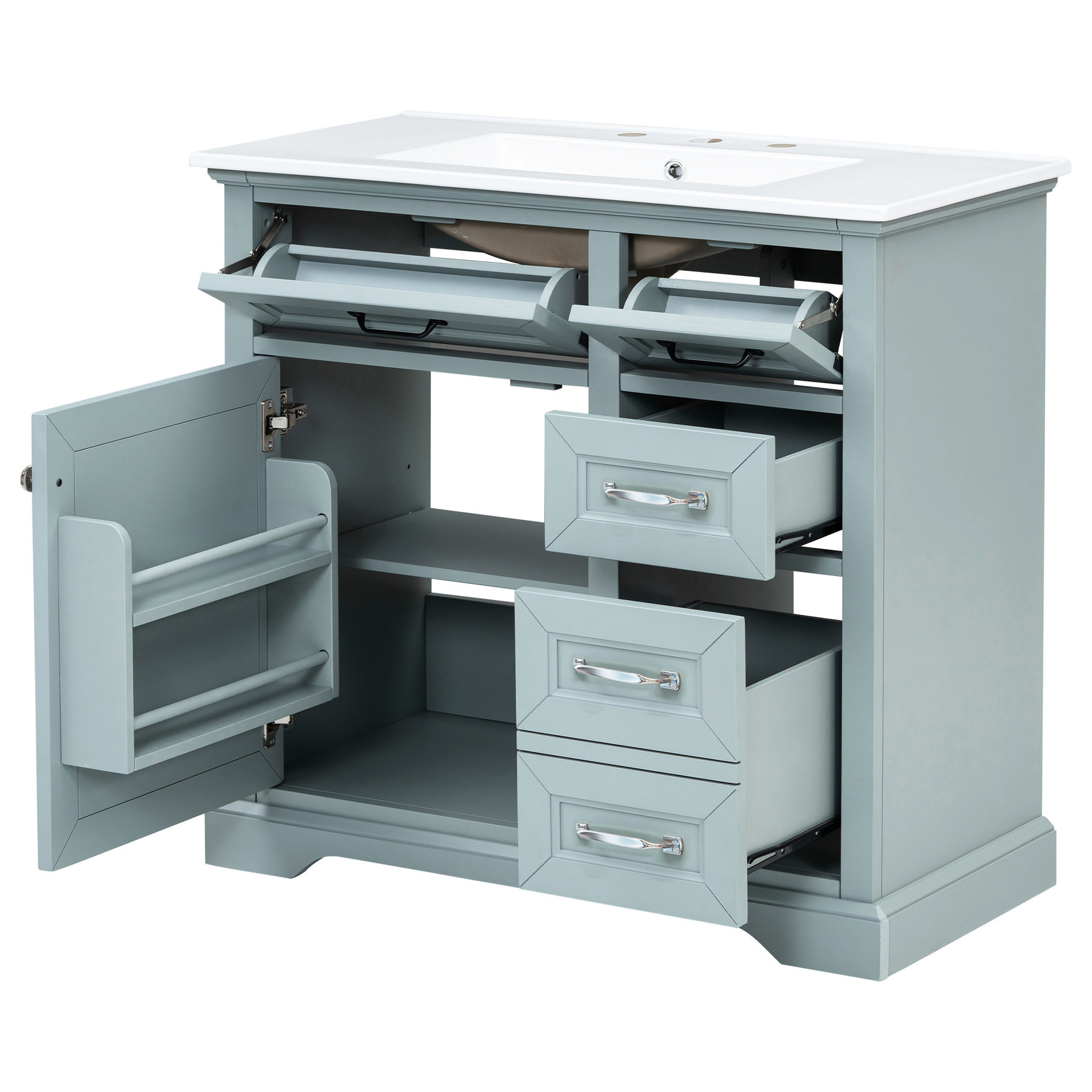 Ebern Designs 36" Bathroom Vanity With Modern, Ceramic Undermount Sink ...