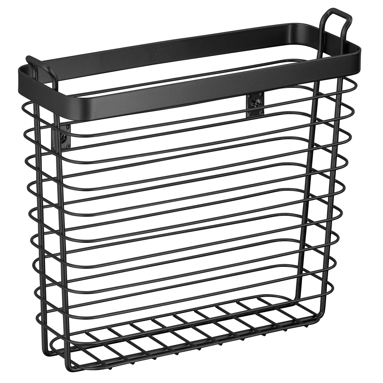 mDesign Metal Wire Wall Mount Magazine Holder, Storage Organizer Rack ...
