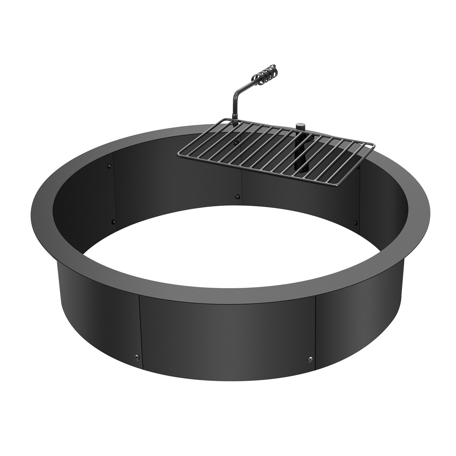 Arlmont & Co. Fire Pit Ring w/ BBQ Fire Ring 35 Inch Outer Steel DIY ...