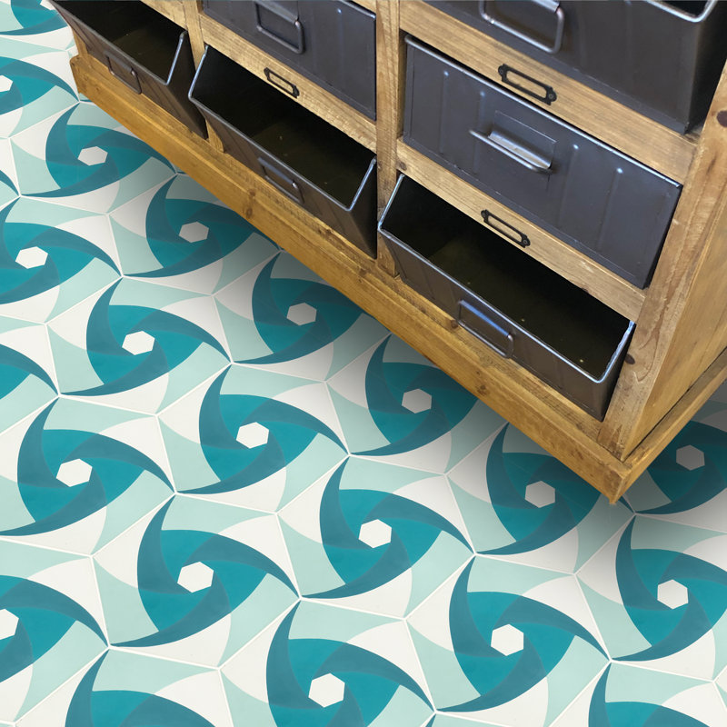 Moroccan Mosaic Tile House Menara 8" x 9" Cement Patterned Wall & Floor ...