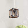 17 Stories 1 - Light Wood Square Pendant Lamp with Rustic Metal | Wayfair