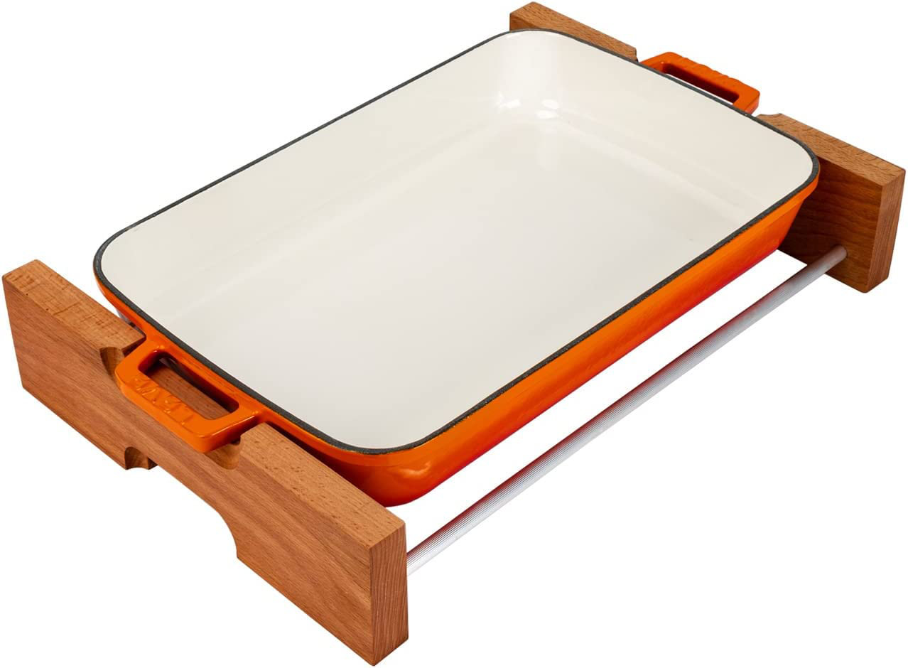LAVA CAST IRON 21'' Non-Stick Cast Iron Roasting Pan No | Wayfair