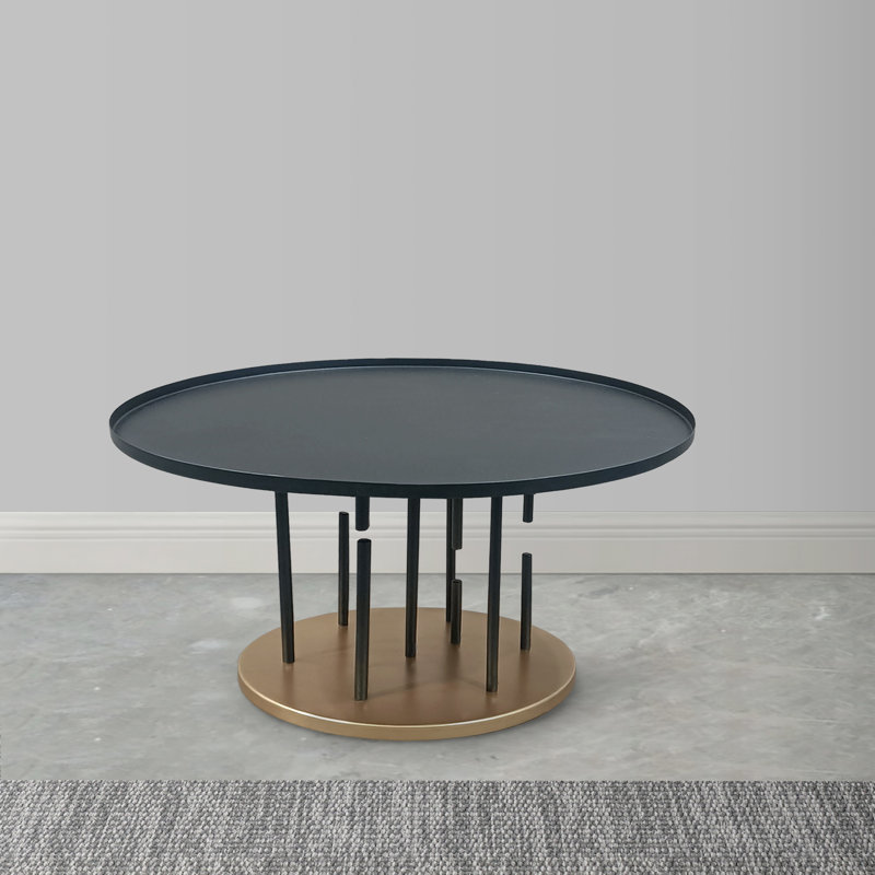 Mercer41 Gallia Round Black Tray Top Coffee Table | Wayfair