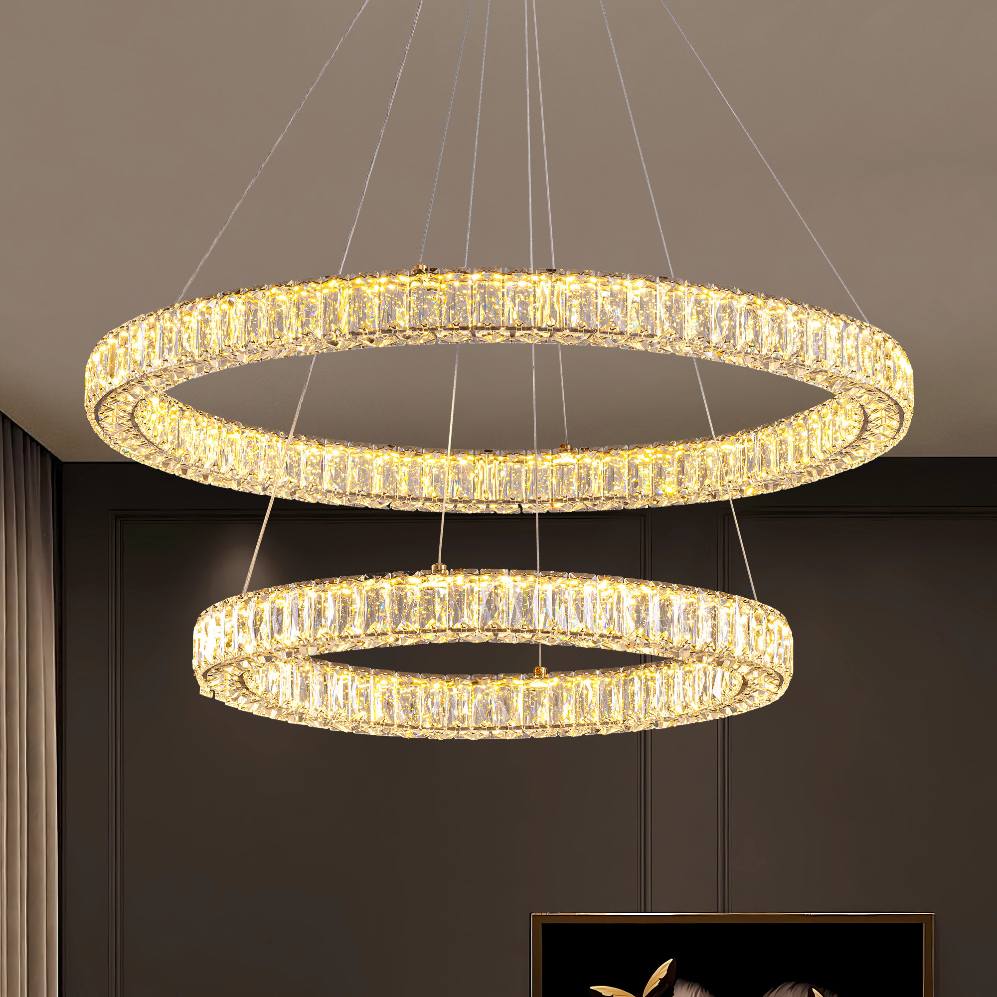 Mercer41 Jude 2 - Light Crystal Dimmable LED Geometric Chandelier | Wayfair