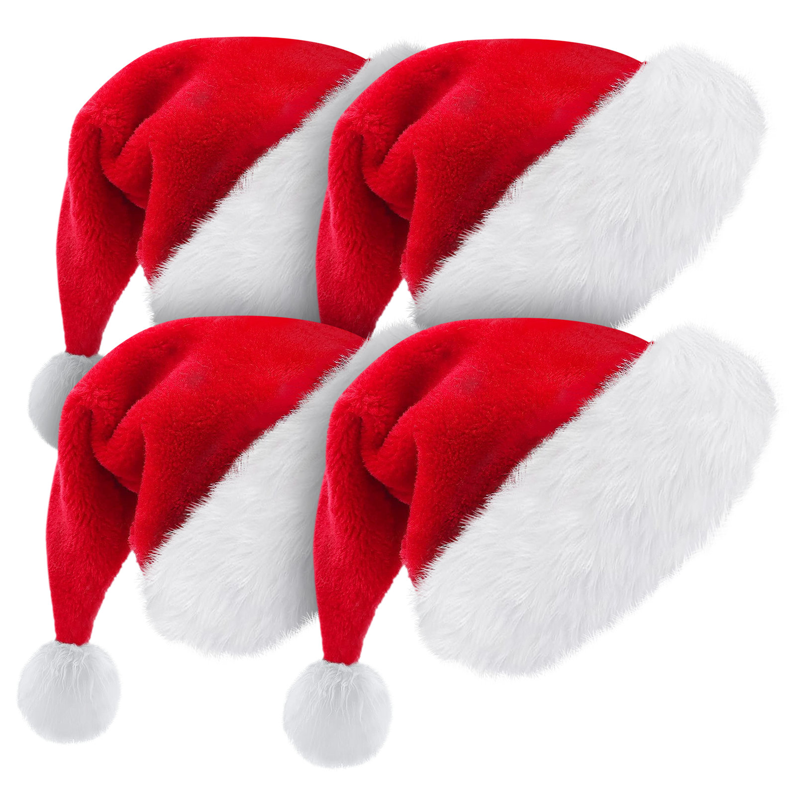 The Holiday Aisle® Santa Hats Red Christmas Santa Hat with Plush Brim ...