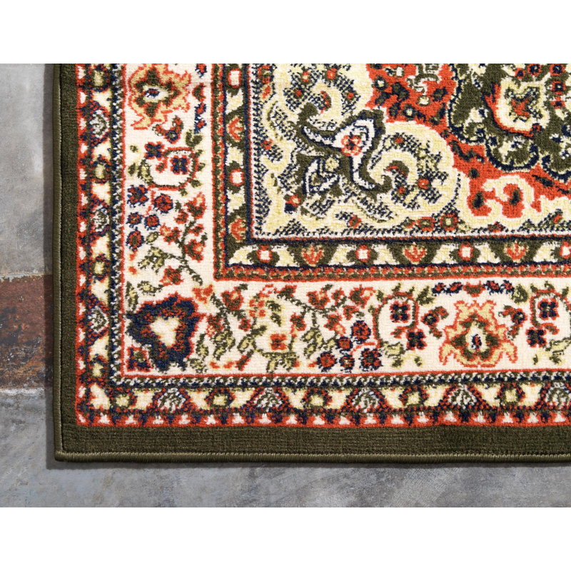 World Menagerie Balthrop Performance Green Rug & Reviews | Wayfair