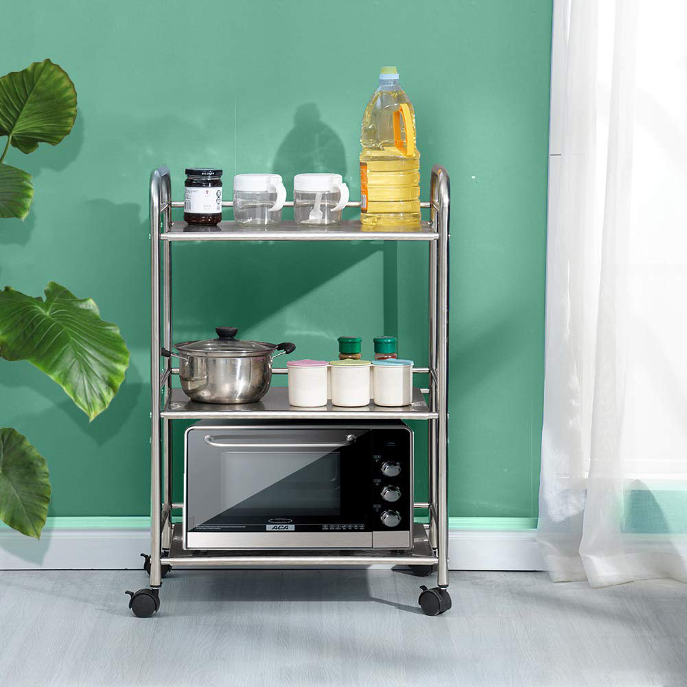 Belfry Kitchen Tambellini 60 Cm Stainless Steel Kitchen Trolley with ...