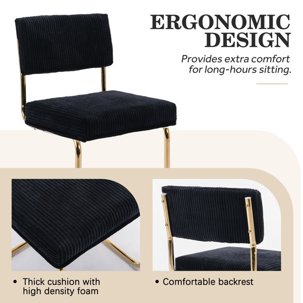 Everly Quinn Meikel Artificial Fur Upholstered Back Dining Chair | Wayfair