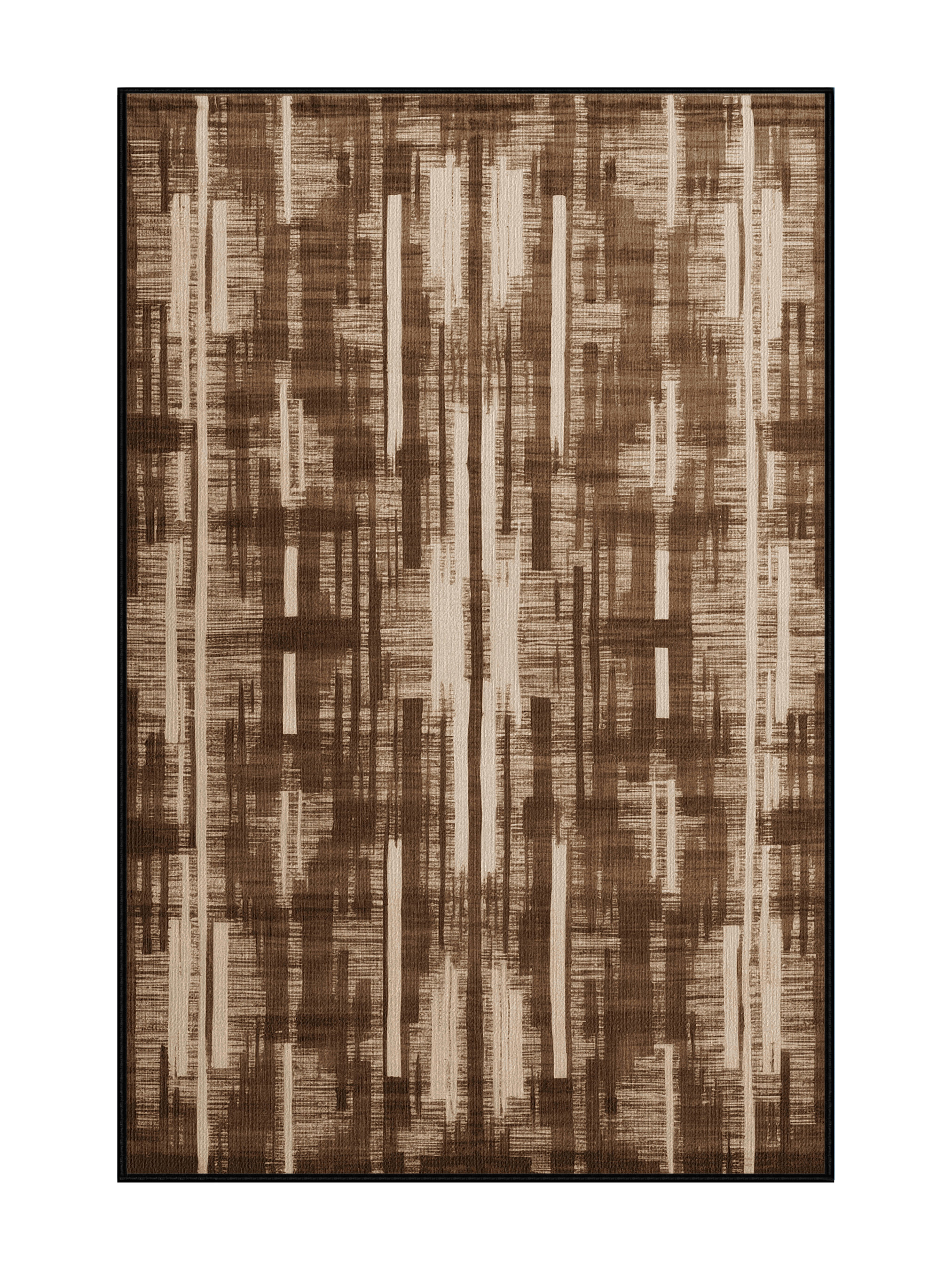 Hokku Designs Machine Washable Abstract Brown Area Rug | Wayfair