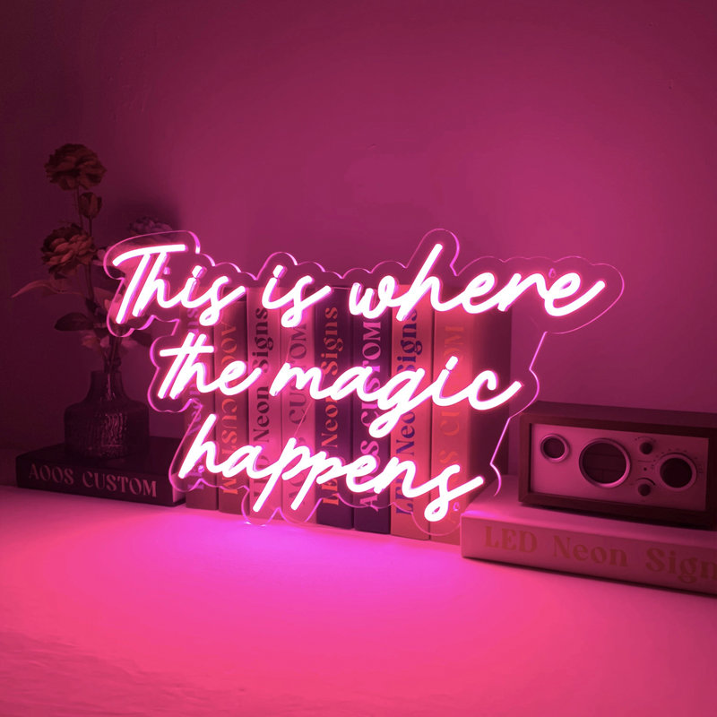 Trinx This Is Where the Magic Happens 24" Neon Sign & Reviews | Wayfair
