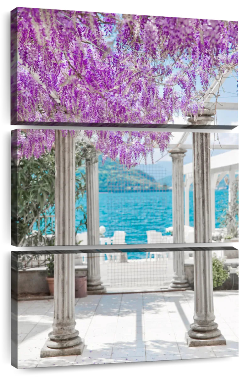 Ebern Designs Lilie Wisteria Flowers And Columns | Wayfair