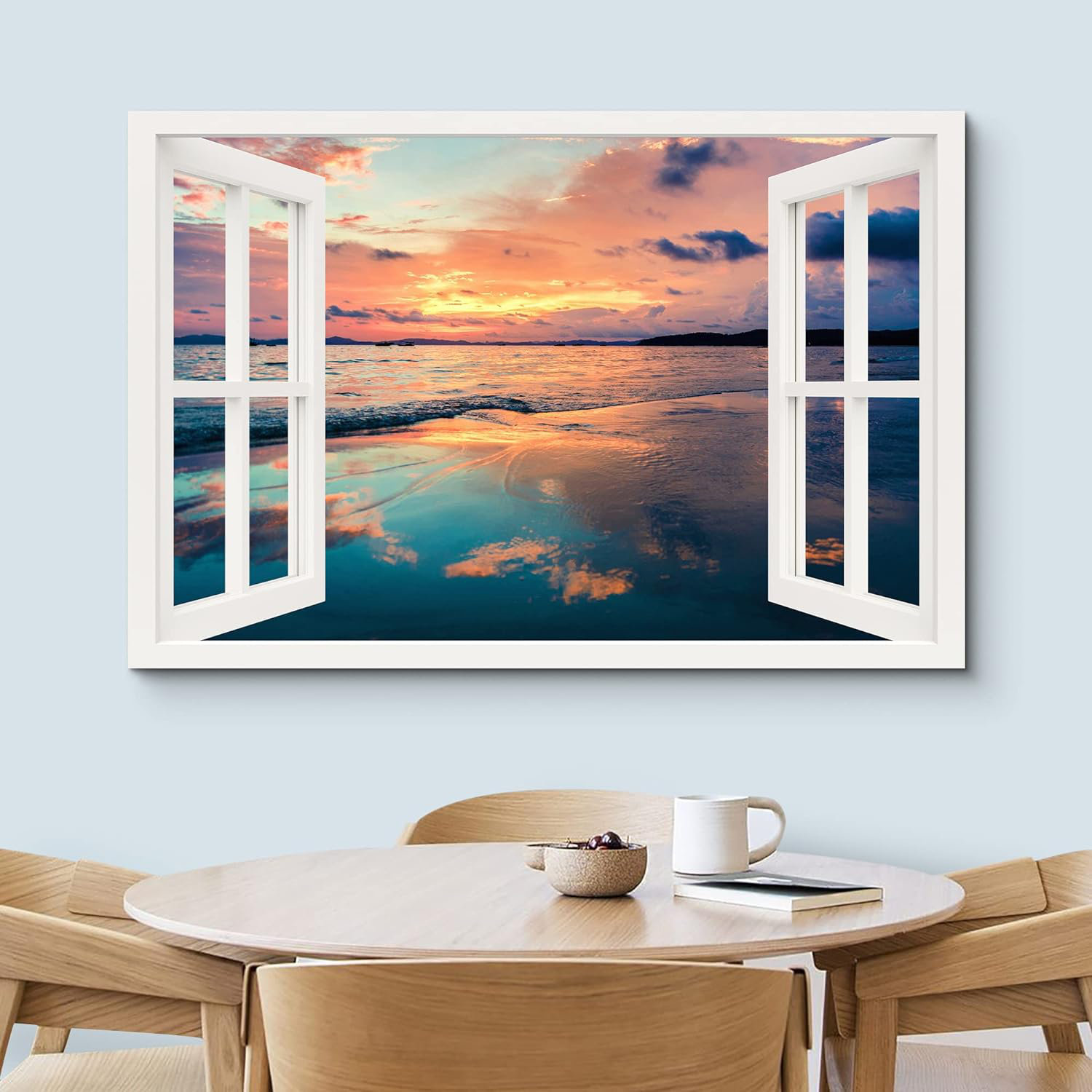 IDEA4WALL Window Scenery " Window View Neon Tropical Sunset Cloud Sky ...
