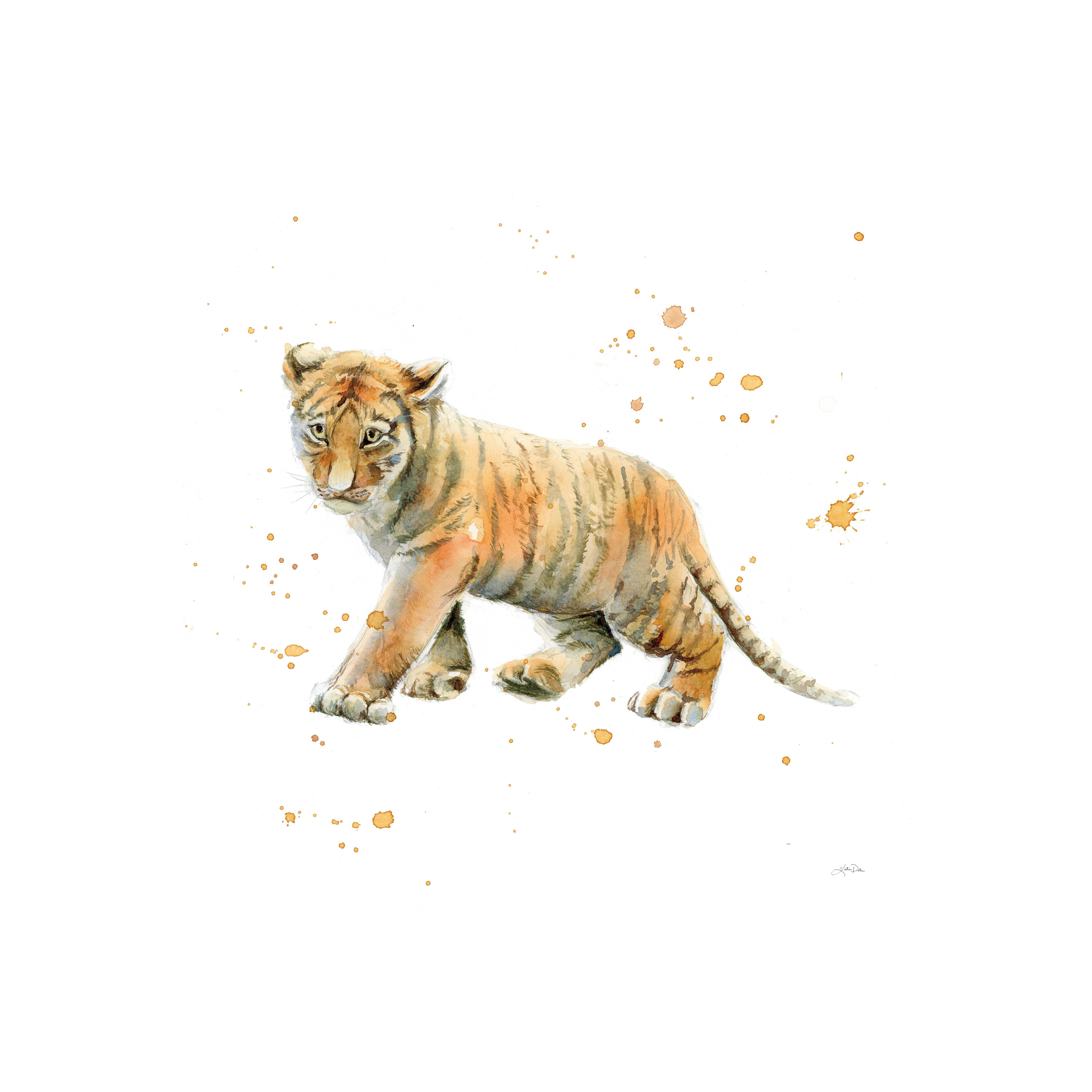 Bungalow Rose Tiger Cub White Border by Katrina Pete - Wrapped Canvas ...