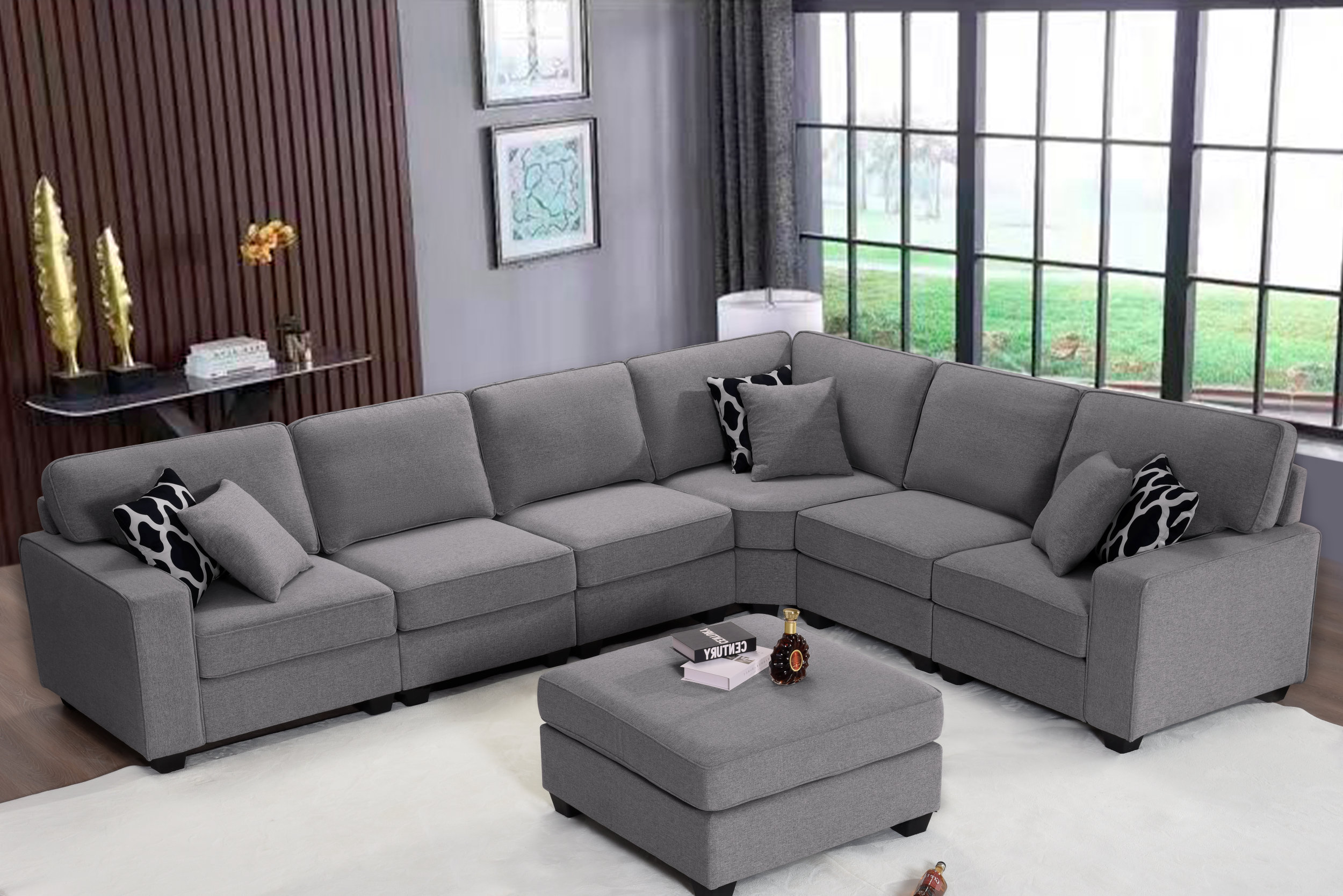 Latitude Run® Rahyl 8 - Piece Flexible combination Sectional Sofa ...