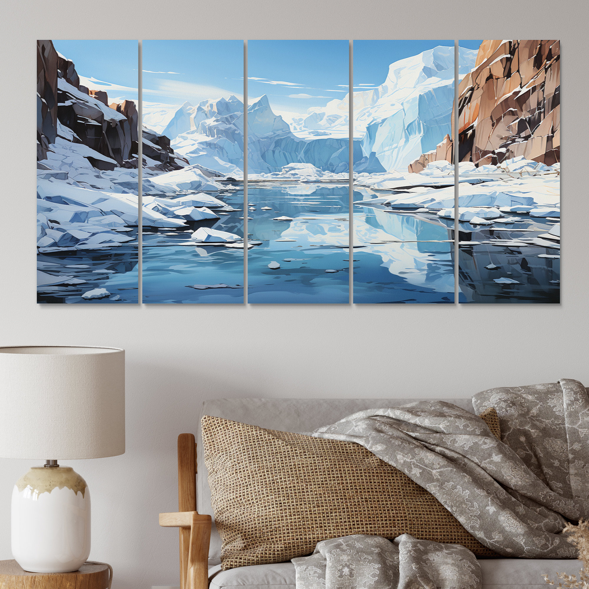 Design Art Antarcticas Edge Abstract I - Winter Landscape Canvas Print ...