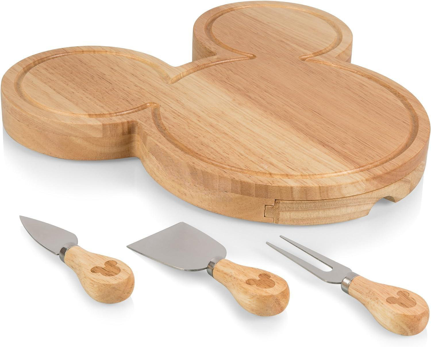 Loon Peak Disney Mickey Mouse Head Shaped Cheese Board And Knife Set ...