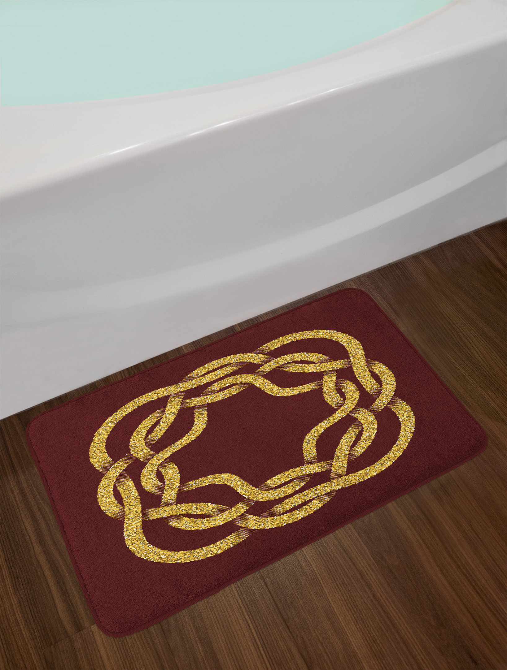 East Urban Home Celtic Knot Plush Bath Mat, Braid Octagonal, 30.2"x20 ...