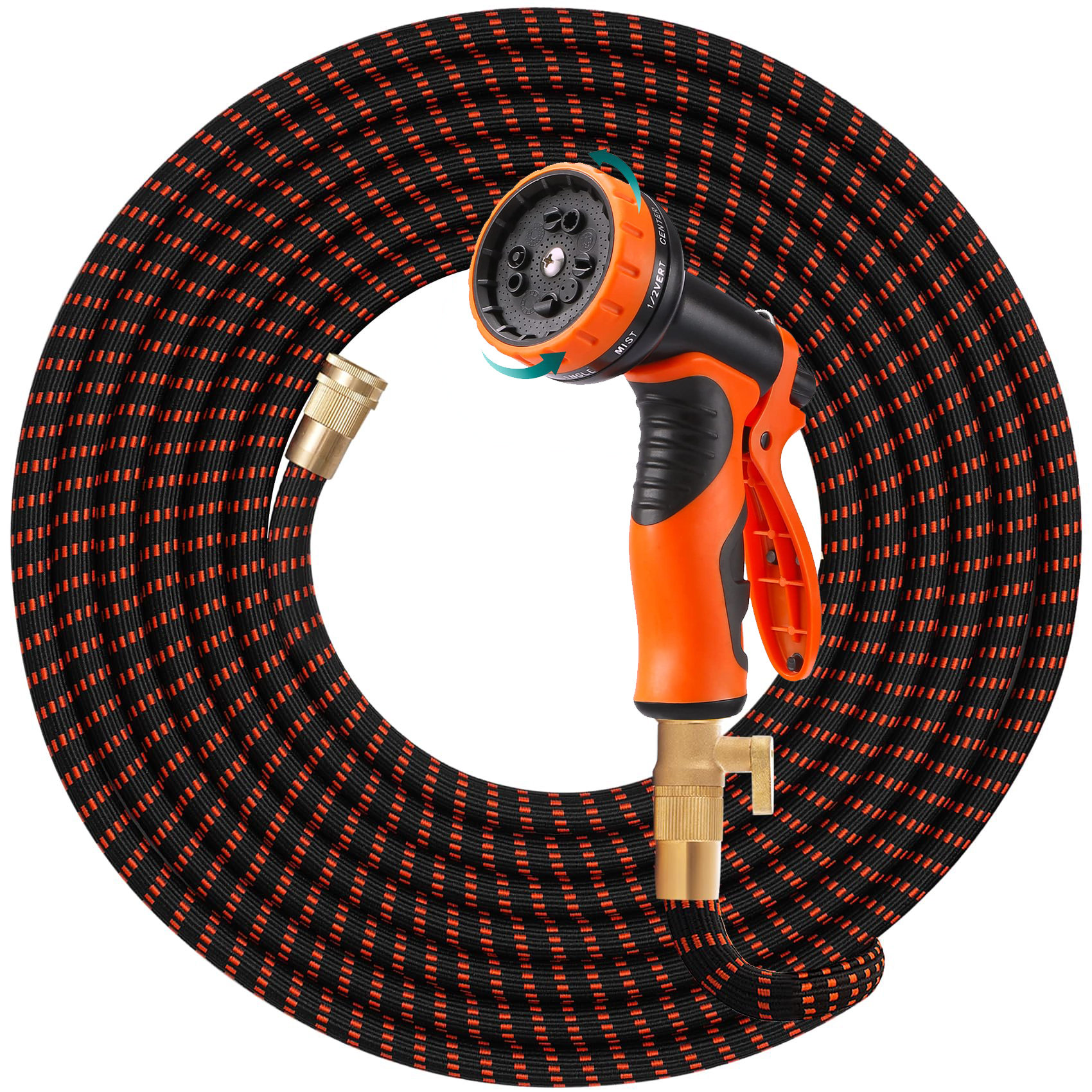 FOJOHSEN 100FT Garden Hose Set,Expandable Water Hose with Metal ...