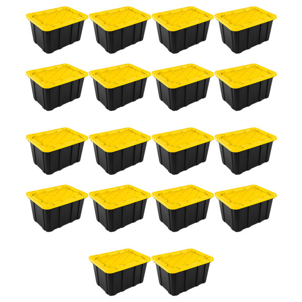 Sterilite 27 Gallon Industrial Stackable Storage Tote Lidded Containers ...