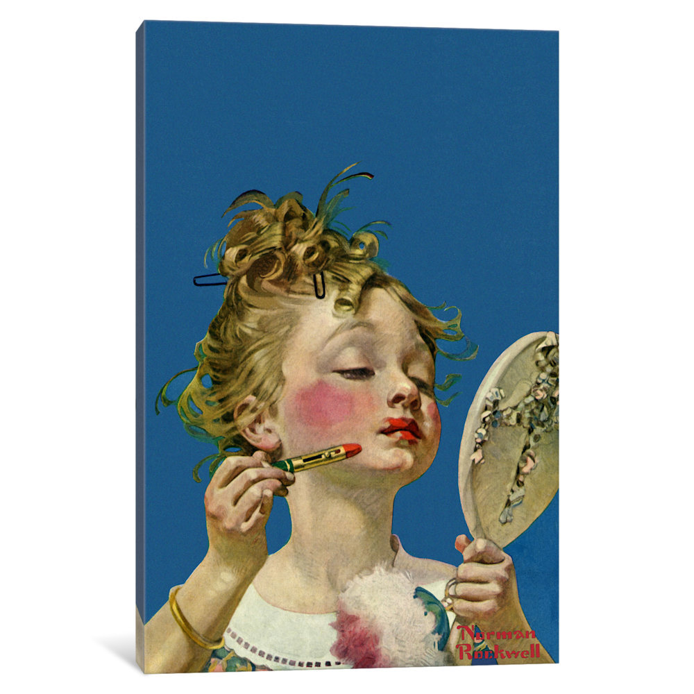 Vault W Artwork Little Girl with Lipstick by Norman Rockwell - Print on ...