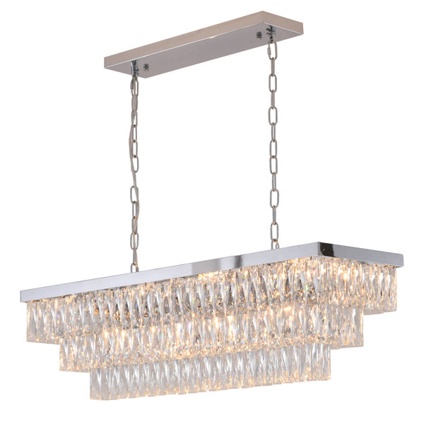 Everly Quinn 12-Light 3-Tier Chrome Chandelier With Clear Crystal ...
