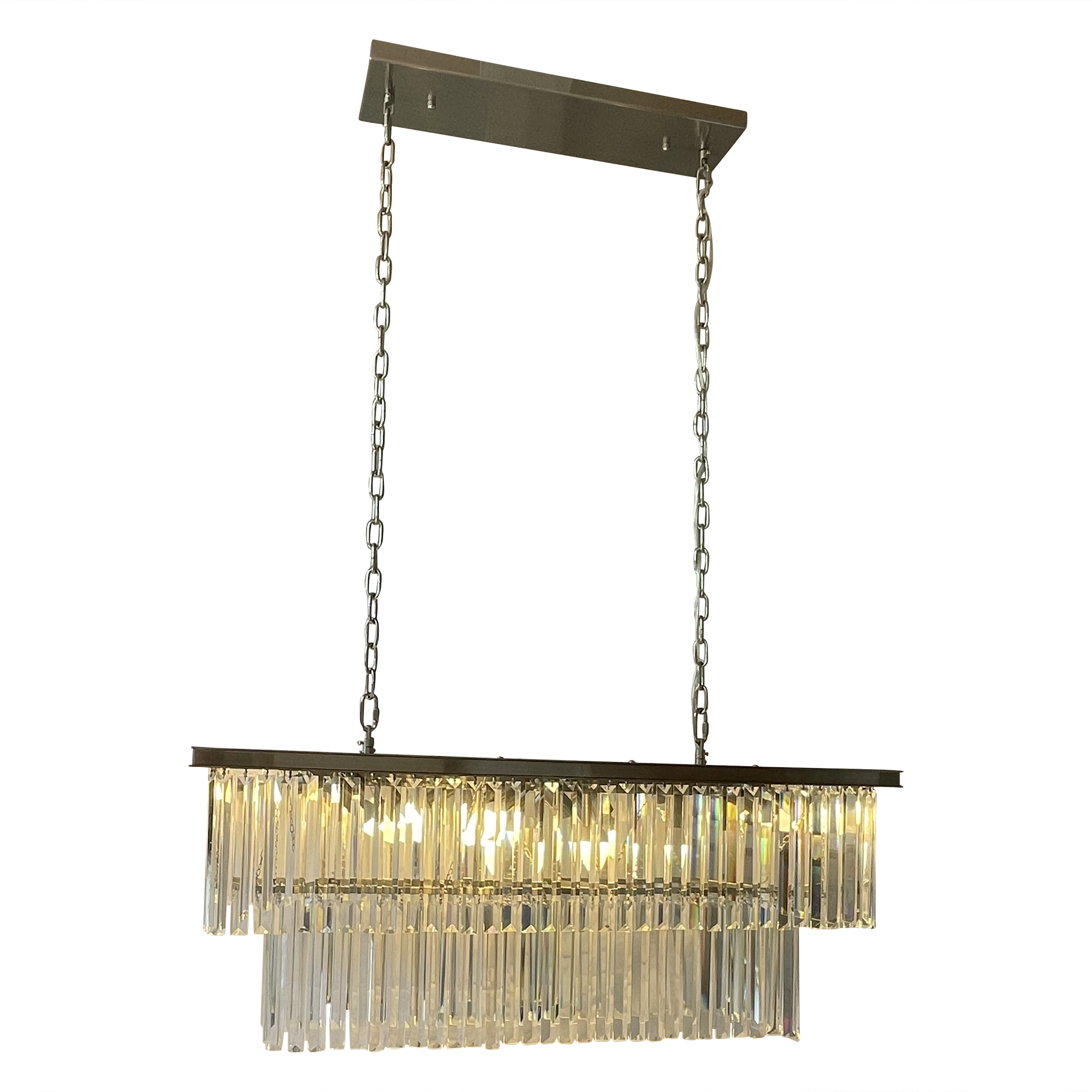Mercer41 Kratika 8 - Light Unique / Statement Rectangle Chandelier with ...