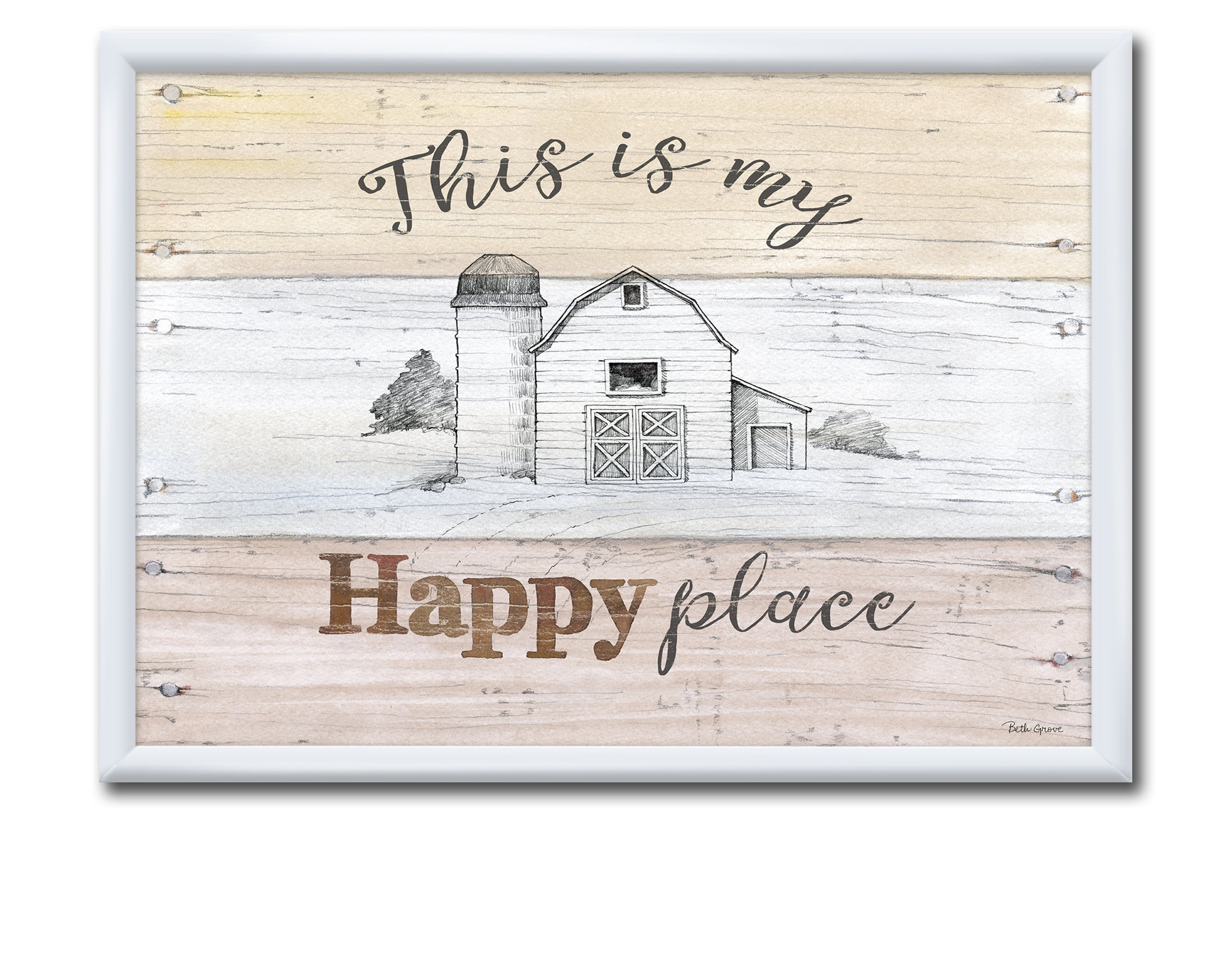 East Urban Home 'Farmhouse Moment Barns' Picture Frame Print on Canvas ...