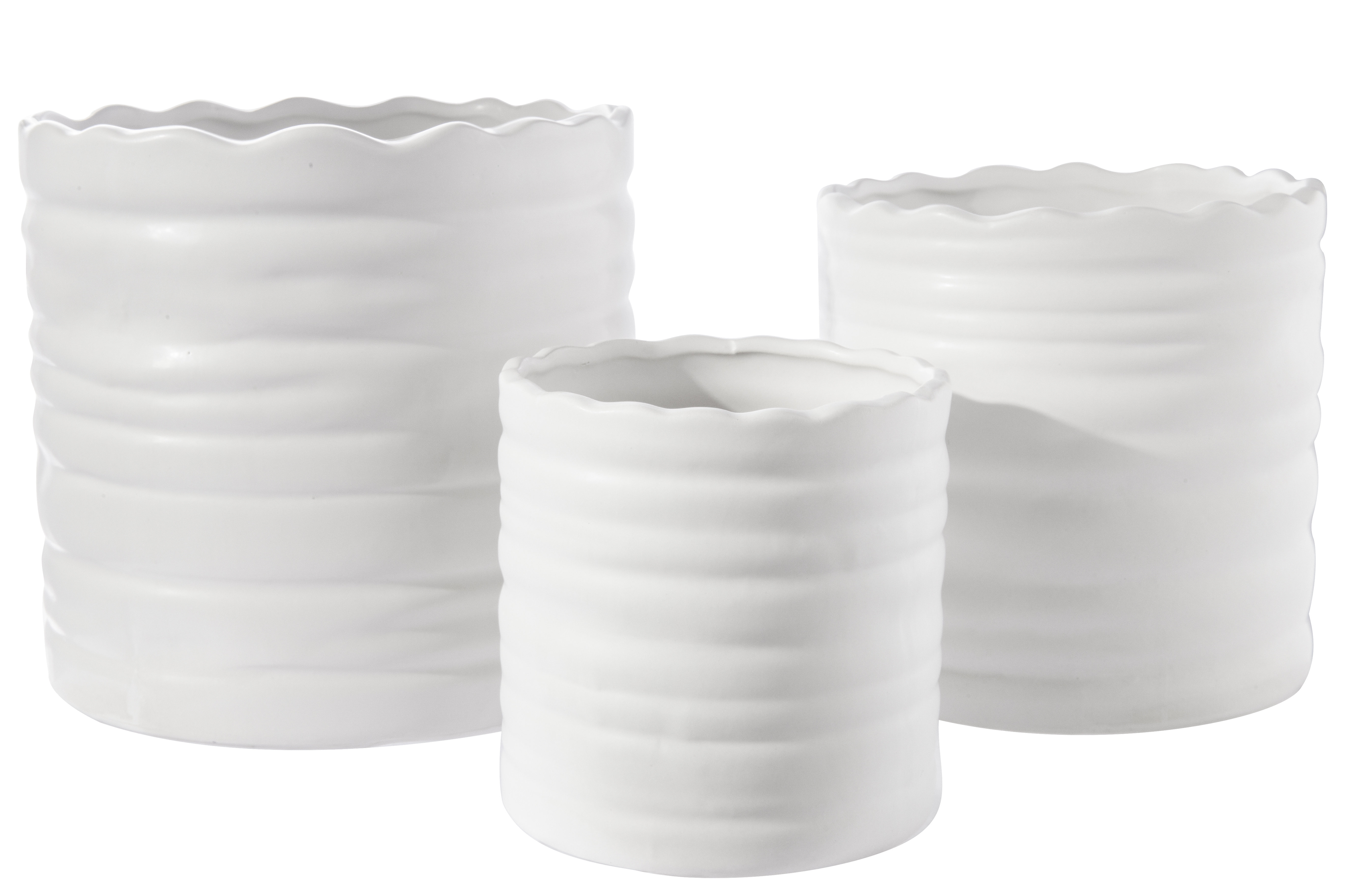 Red Barrel Studio Ceramic Round Pot With Irregular Lip And Embossed ...