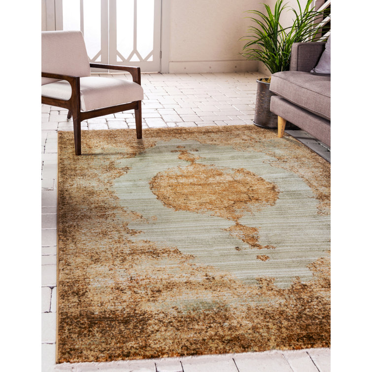 Charlton Home® Cevenola Oriental Light Green/Brown Area Rug & Reviews ...